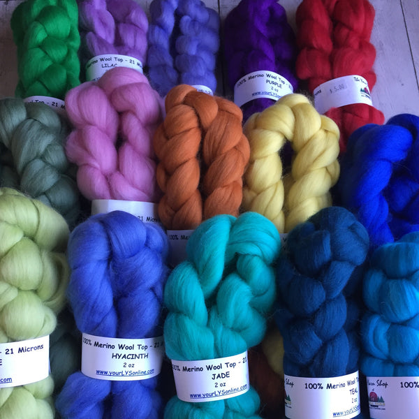 Solid color Merino (Pick your color) 21 and 23 microns OVER 25 colors ...
